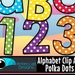 Polka Dot Alphabet Clip Art: Letters, Numbers, Symbols (digital Stamps ...