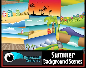 Seasons Background Scenes Clip Art Bundle Landscape Scenes | Etsy