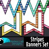 Bunting Pennant Banners Clip Art Set 4 - Chevron Classroom Decor ...