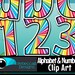 Starburst Alphabet and Numbers Clip Art, Bulletin Board Alphabet Clip ...