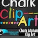 Chalk Alphabet Clip Art: Hand-drawn Letters & Numbers (PNG) - Etsy