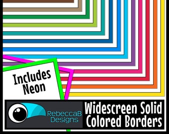 Widescreen 16:9 Colored Borders Google Slides™ and | Etsy