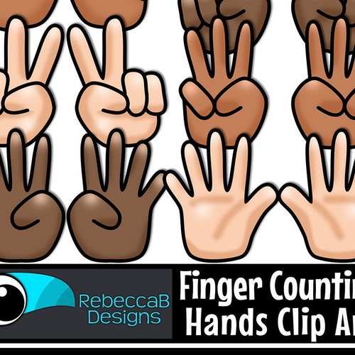 Finger Counting Hands Clip Art Multicultural Clip Art Skin - Etsy Australia