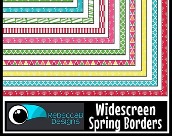 Widescreen 16:9 Colored Borders Google Slides™ and | Etsy