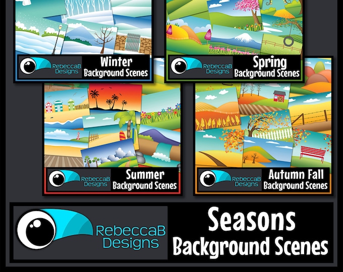 Seasons Background Papers Clip Art - Set 1 - Chirp Graphics - Etsy Canada
