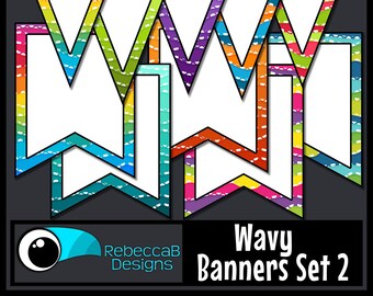 Bunting Pennant Banners Clip Art Set 1 Starburst Classroom Decor ...