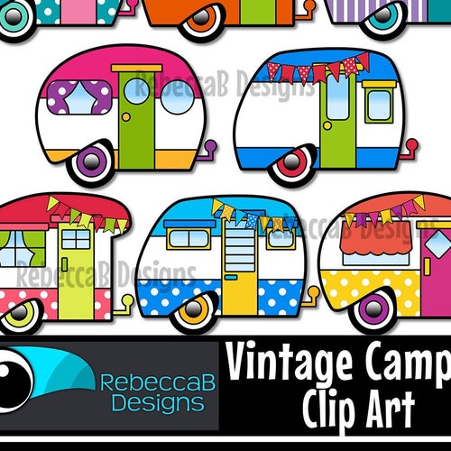 Vintage Camper Clip Art Camper Clipart Camper Graphics - Etsy