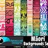 Maori Backgrounds Clip Art Set 2, Digital Paper Maori Patterns, Maori ...