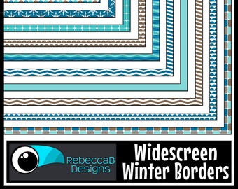 Widescreen Winter Border 16:9 Backgrounds Google Slides™ and | Etsy