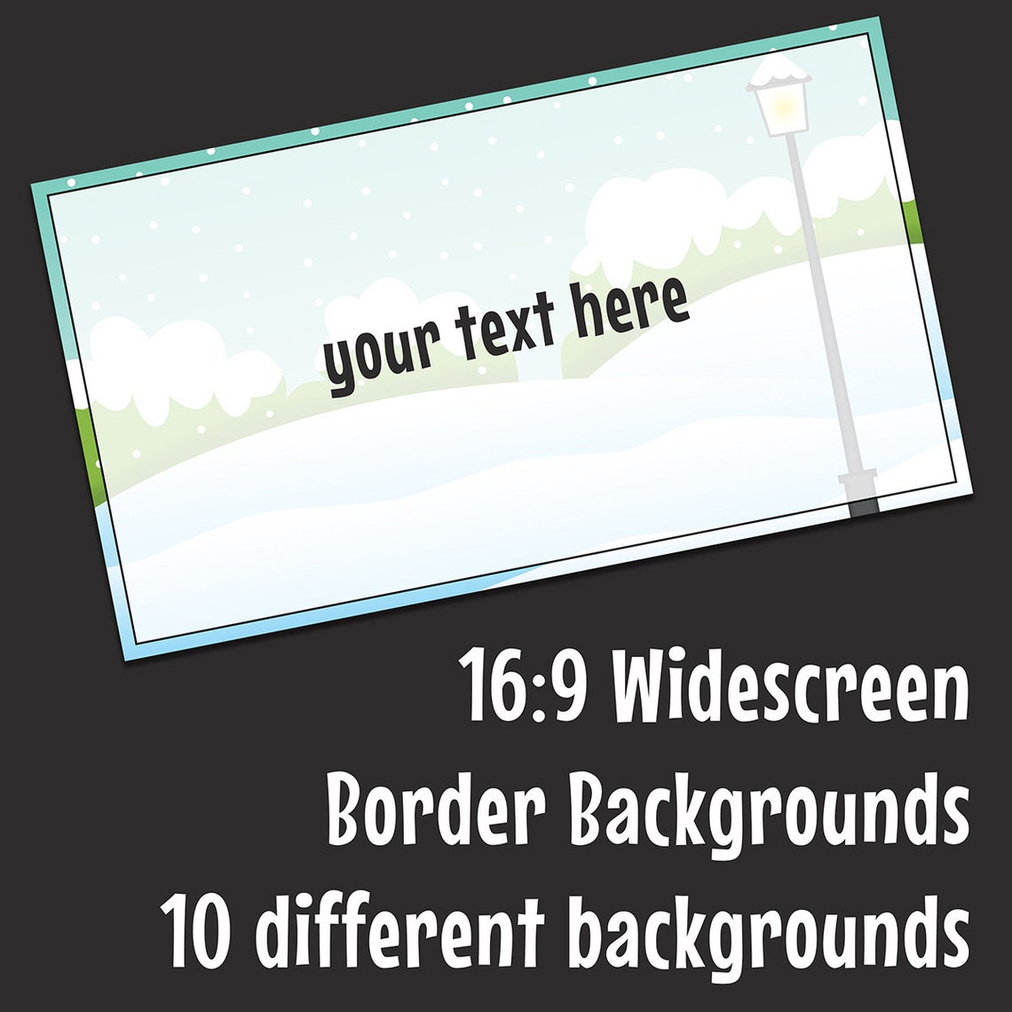 Widescreen Winter Border 16:9 Backgrounds Google Slides™ and Powerpoint ...