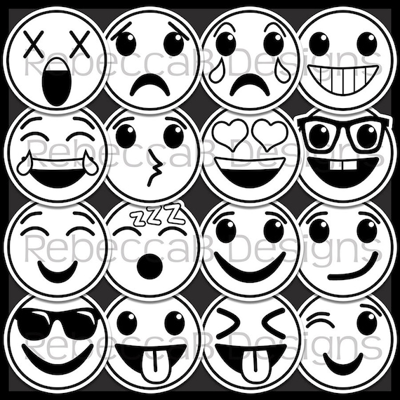 Smiley Face Clip Art Emotions Black And White