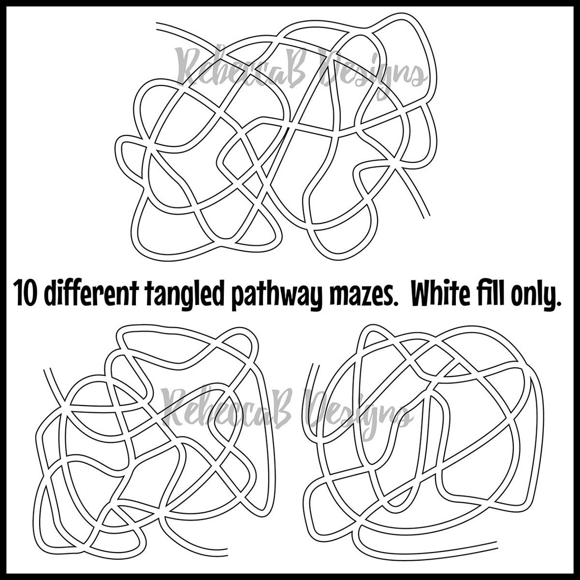 Tangled Pathway Maze Clip Art, Maze Clip Art, Tangled Pathway Mazes ...
