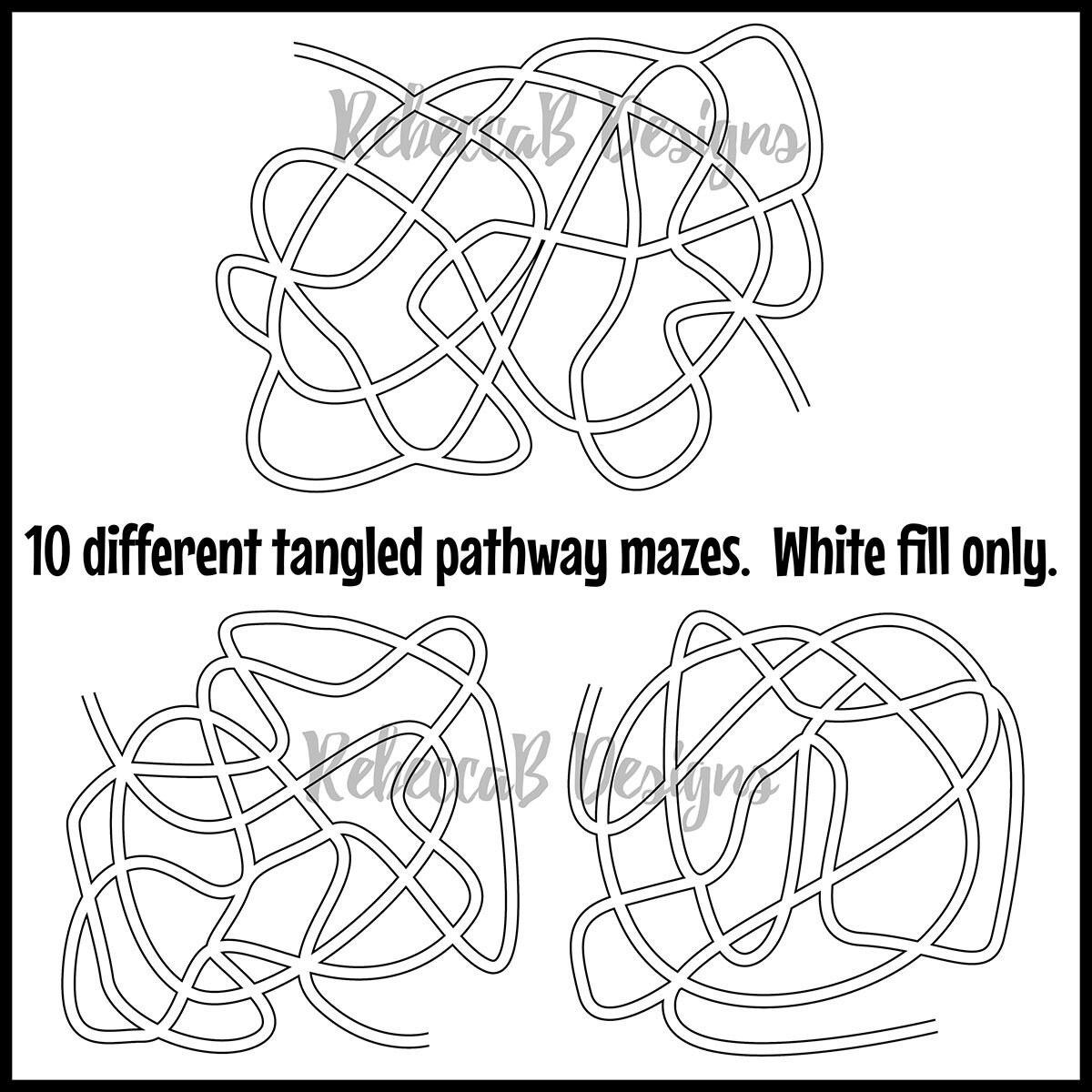 Tangled Pathway Maze Clip Art, Maze Clip Art, Tangled Pathway Mazes ...