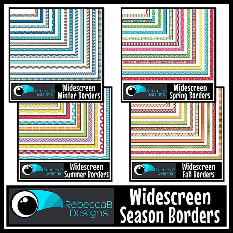 Widescreen Season Borders Clip Art Bundle: Google Slides & Powerpoint ...