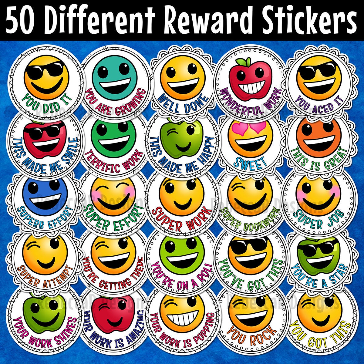 Digital Emoji Reward Stickers, Teacher Stickers, Digital Stickers ...