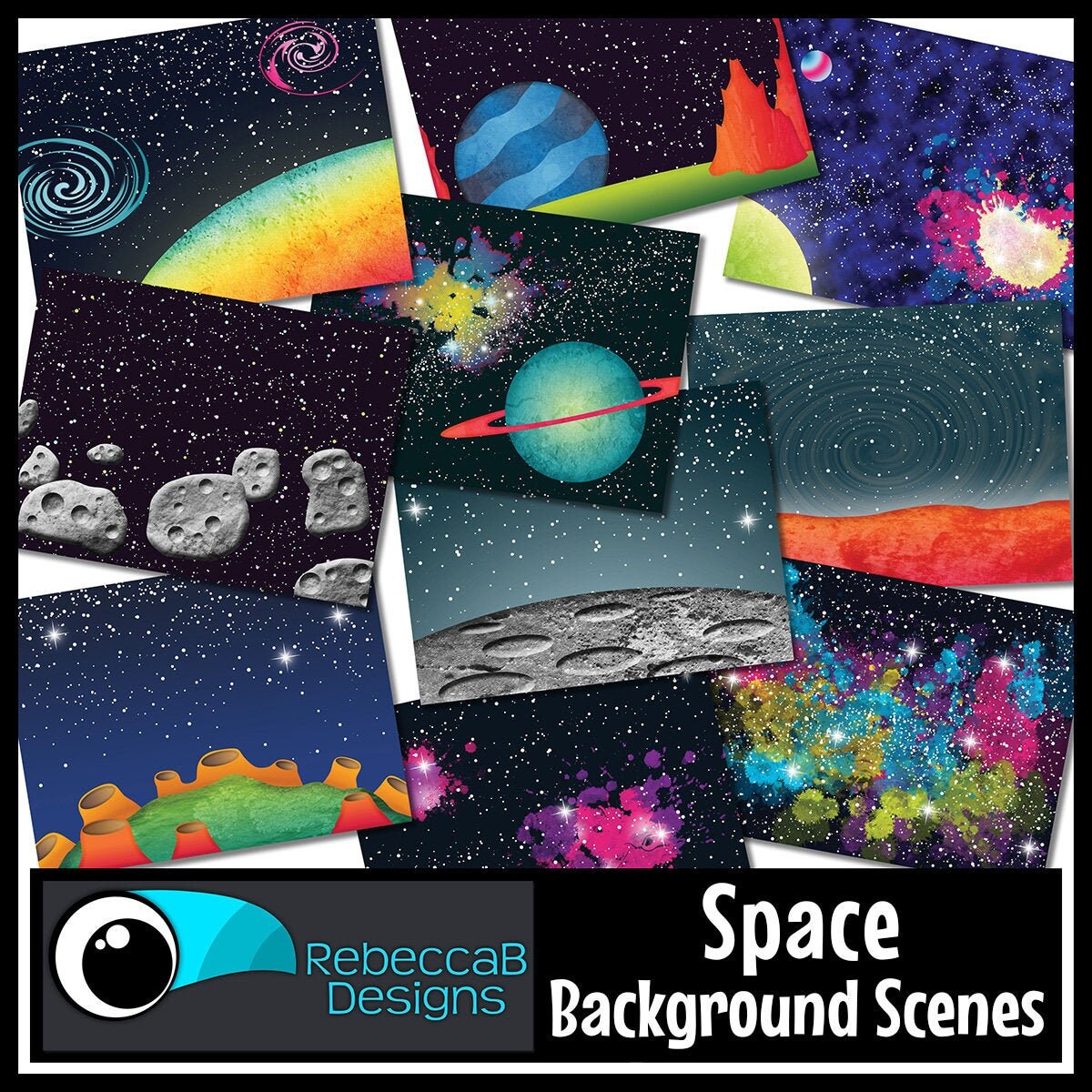 Space Background Scenes Clip Art, Science Fiction Clip Art, Solar ...