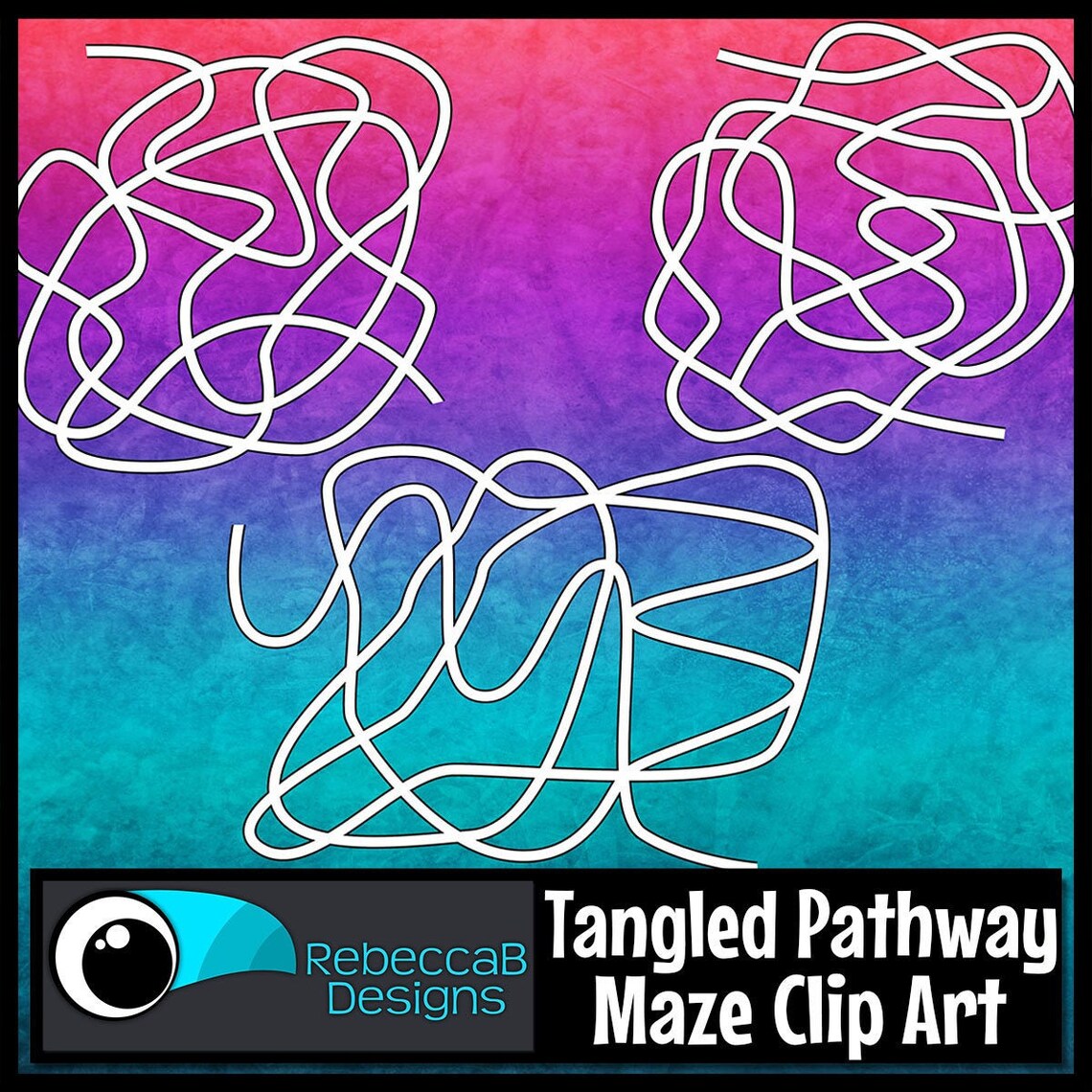 Tangled Pathway Maze Clip Art, Maze Clip Art, Tangled Pathway Mazes ...