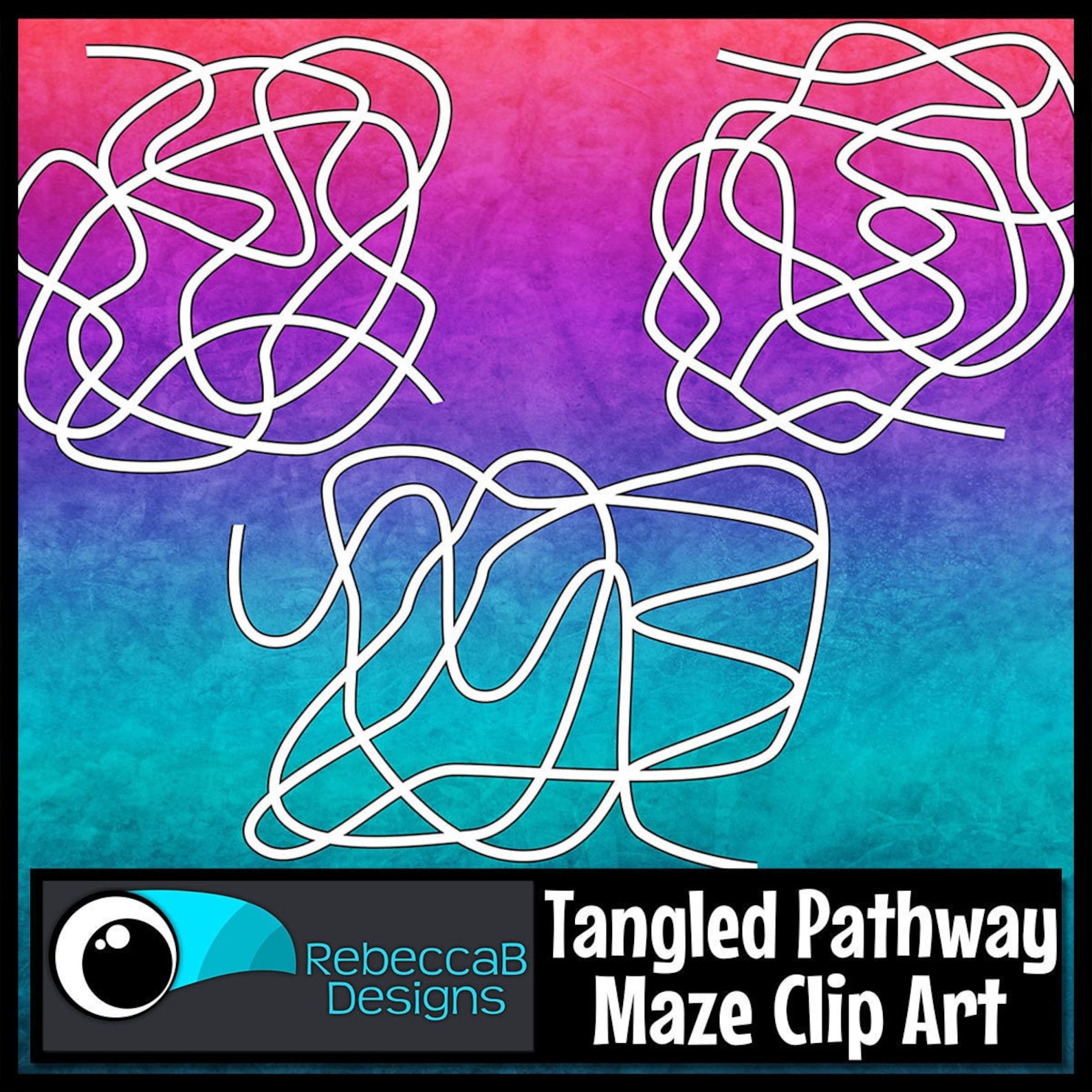 Tangled Pathway Maze Clip Art, Maze Clip Art, Tangled Pathway Mazes ...