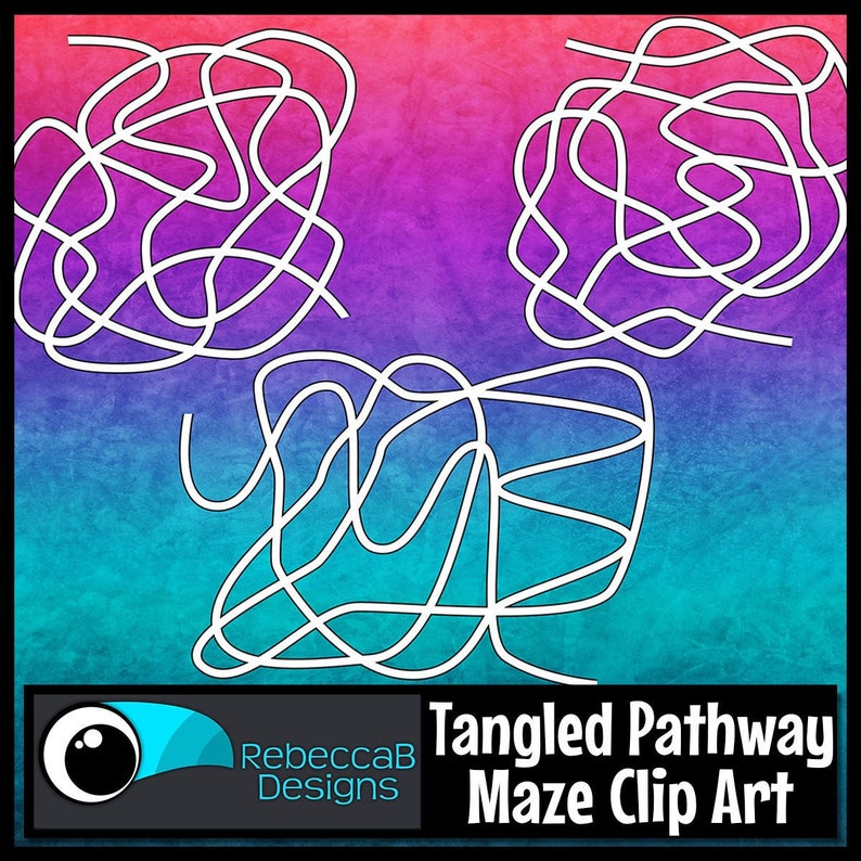Tangled Pathway Maze Clip Art, Maze Clip Art, Tangled Pathway Mazes ...