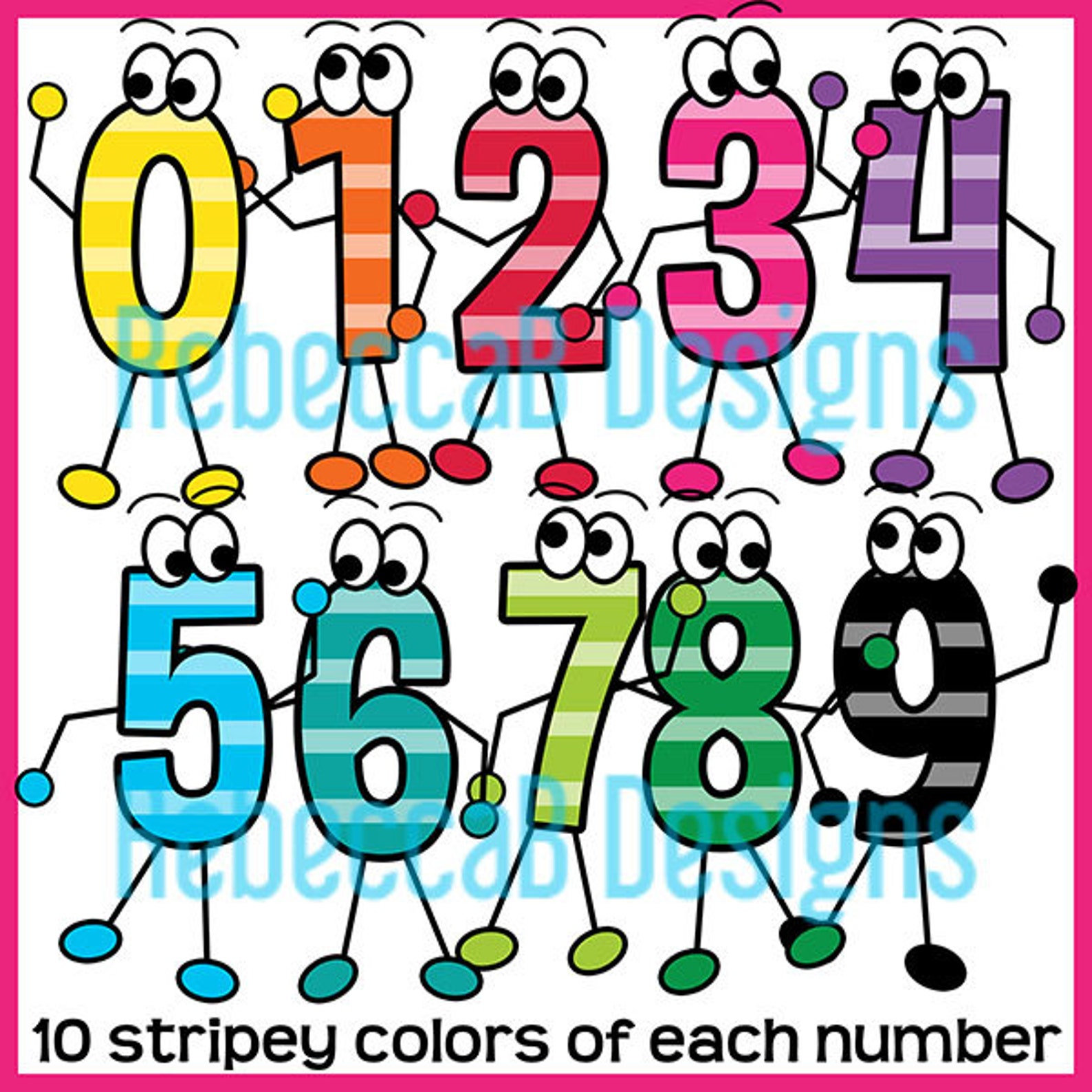 Number Characters Clip Art, Numbers Clip Art, Number Characters, Maths ...