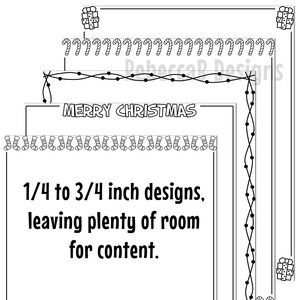 Christmas Doodle Borders Clip Art, Christmas Clipart, Christmas Doodle ...
