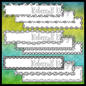 Page Header Border Frames Clip Art Set 3, Doodle Page Headers Clip Art ...