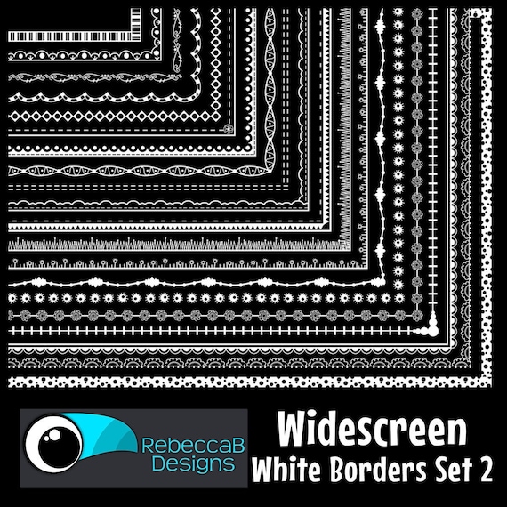 Widescreen 16:9 White Borders Clip Art Set 2 Google Slides™ | Etsy