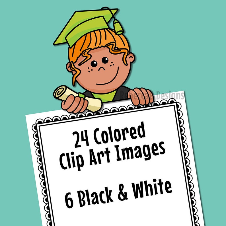 Graduation Ceremony Faces Clip Art Page Toppers Clip Art - Etsy Australia