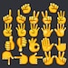 Finger Counting Hands Clip Art Emoji Style Hand Signals - Etsy Australia