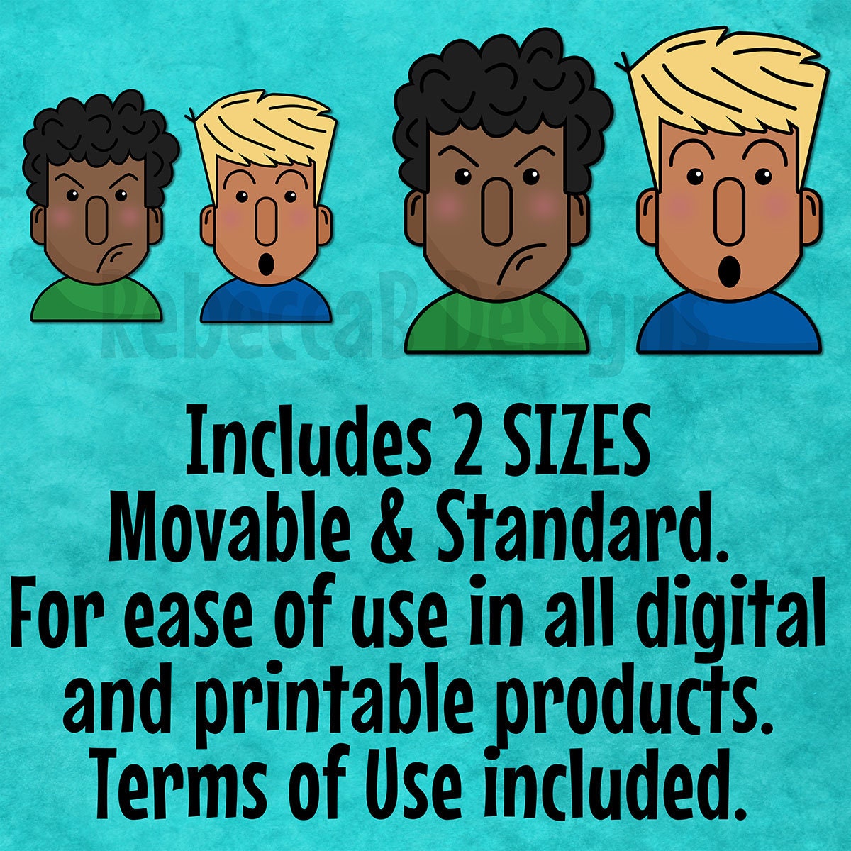 Emotions Clip Art - Teens - Movable and Standard Clip Art, Emotions ...