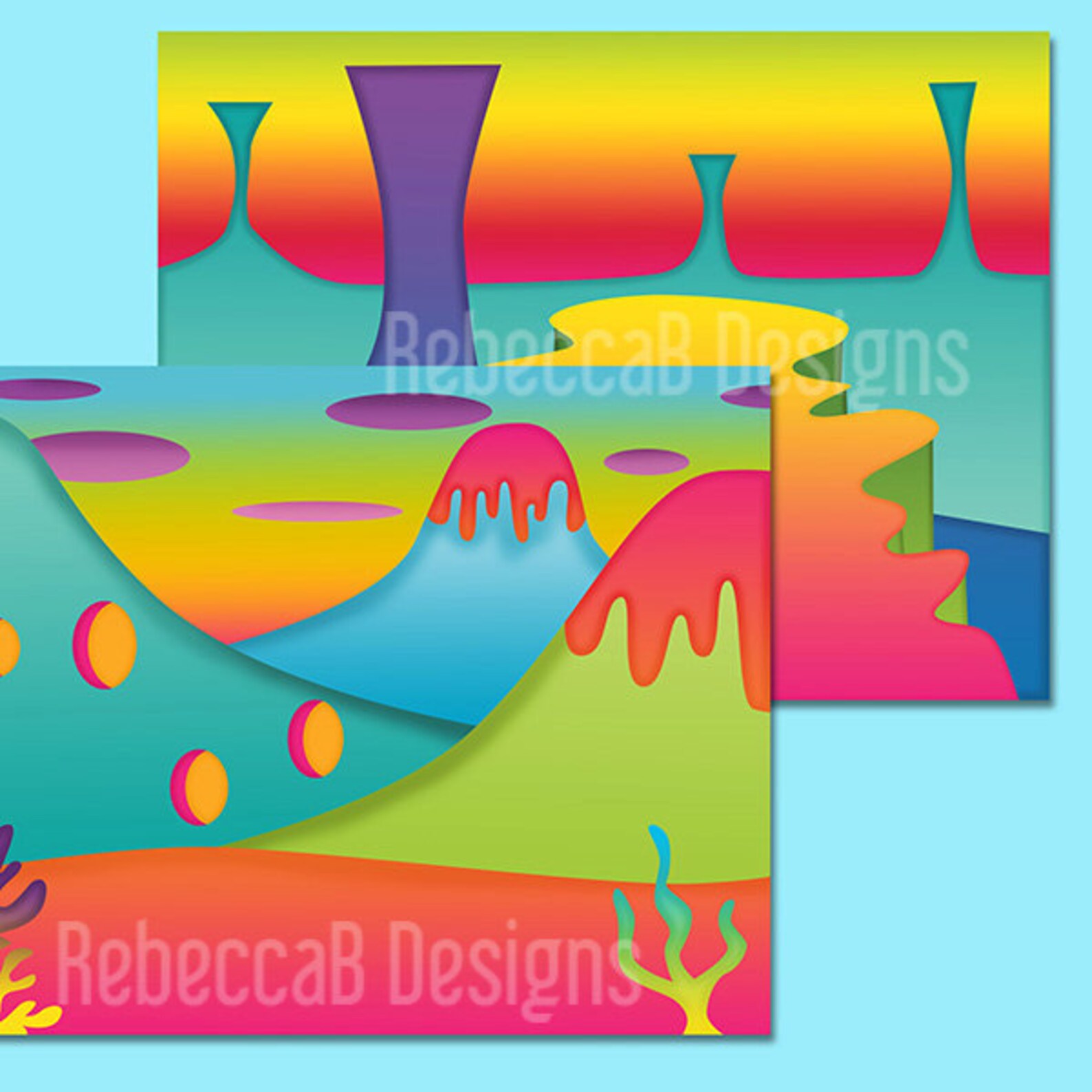 Alien Sci-fi Background Scenes Clip Art, Space Landscape Clipart ...