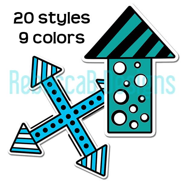 Doodle Arrows Clip Art: 180 Colorful Designs (PNG) - Etsy