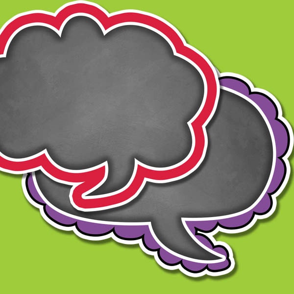 Chalkboard Speech Bubbles Clip Art, Speech Bubbles, Chalkboard Clip Art ...