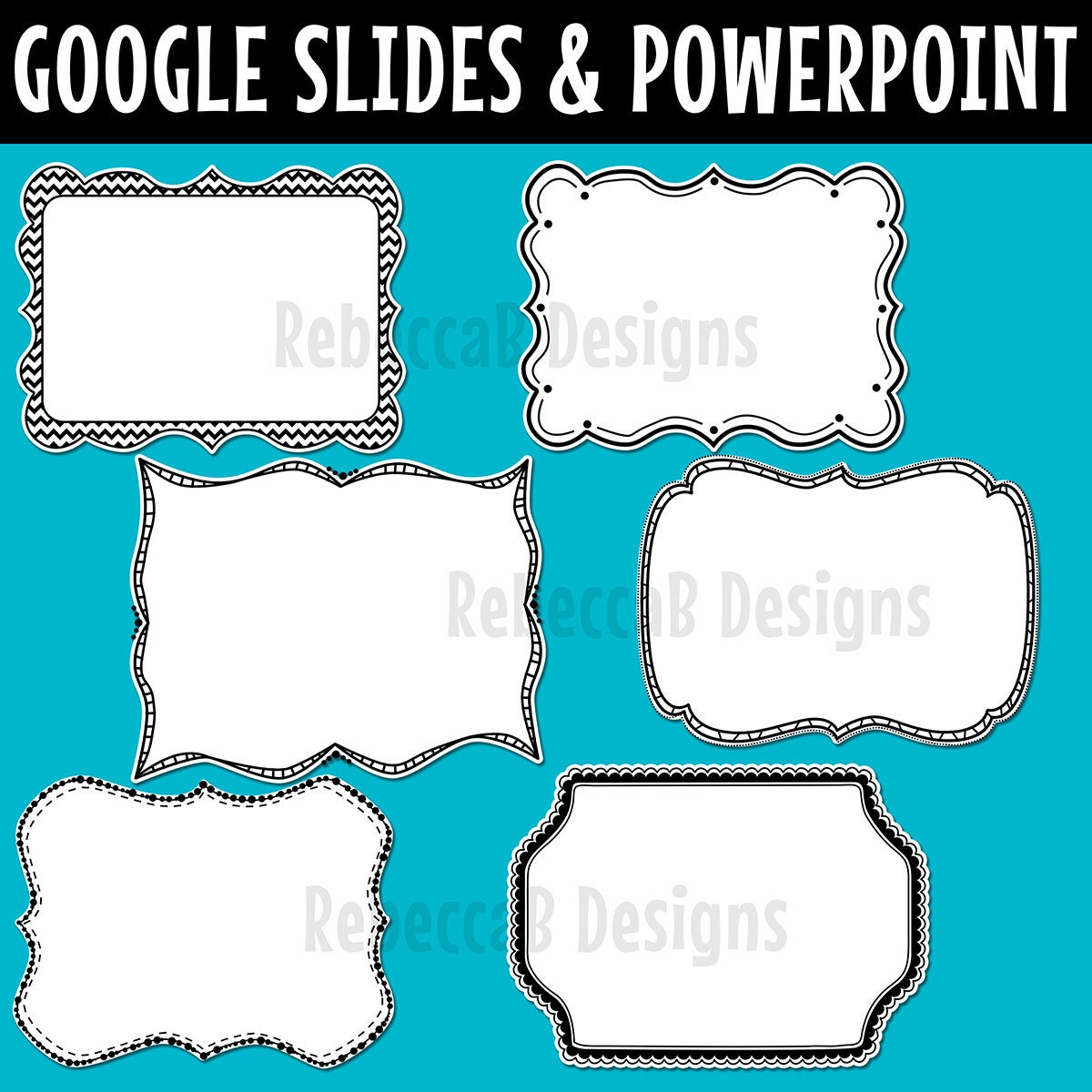 Doodle Border Frames Clip Art Set 1 Text Box Frames Clip Art | Etsy