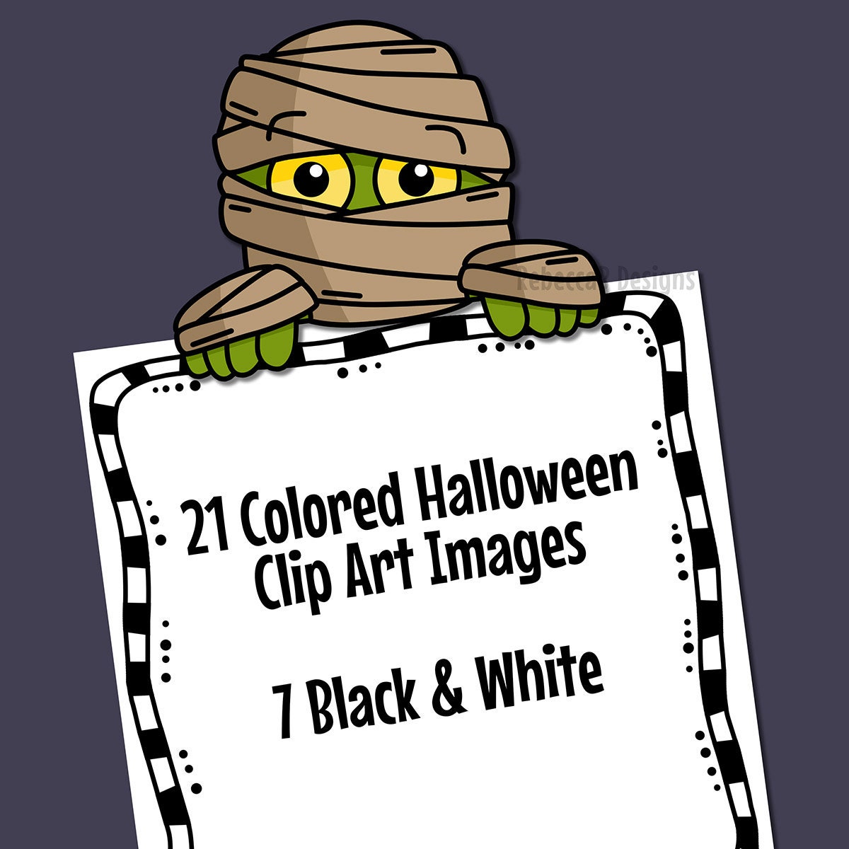 Halloween Page Toppers Clip Art, Halloween Faces Clip Art, Digital ...