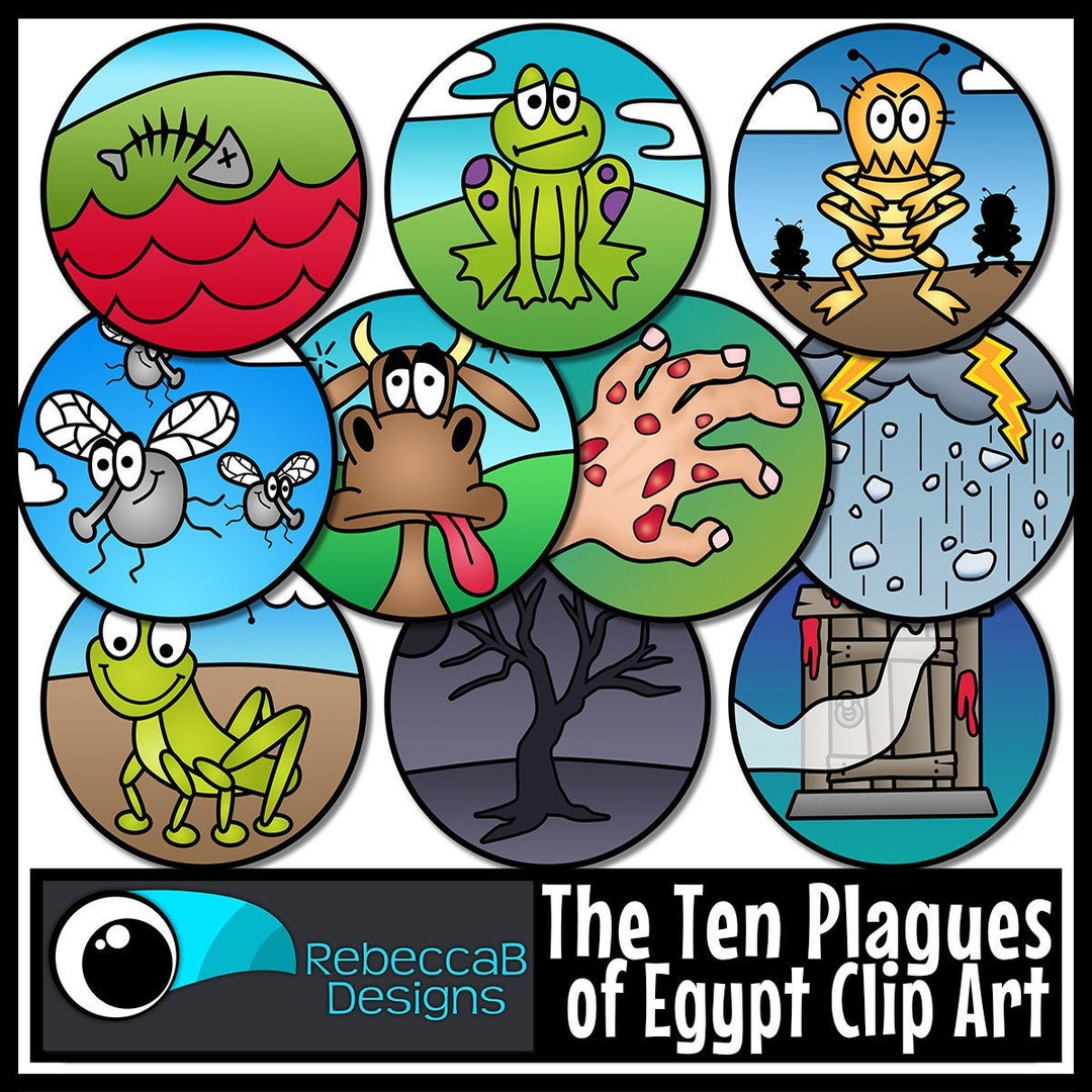 Ten Plagues of Egypt Clip Art Moses Moses and the Ten Plagues Passover Clipart Catholic Clipart Religious Clipart Passover Crafts Etsy