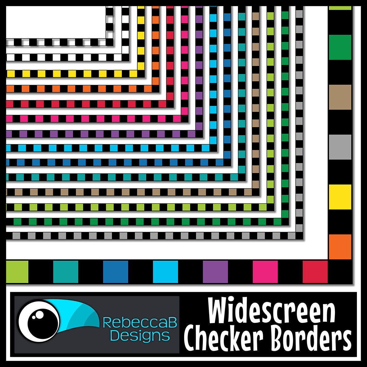 Widescreen 16:9 Checker Borders - Google Slides™ and Powerpoint ...