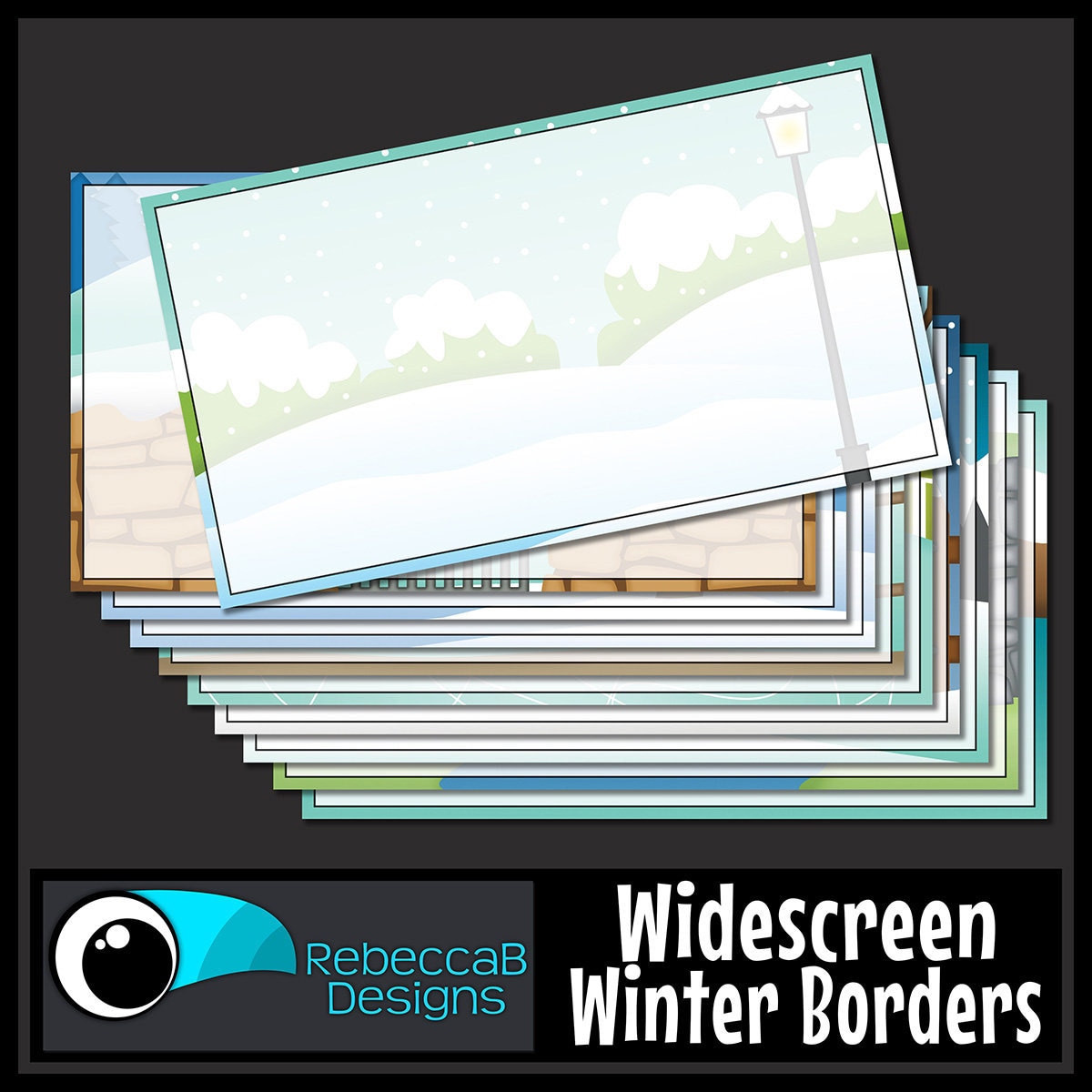Widescreen Winter Border 16:9 Backgrounds - Google Slides™ and ...