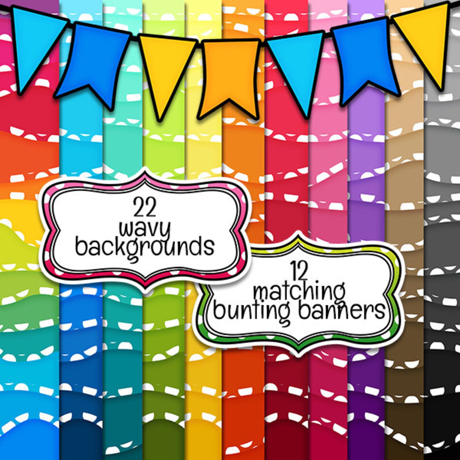 Wavy Clip Art Seller's Kit, Clip Art Kit, Digital Kit, Seller's Clip ...