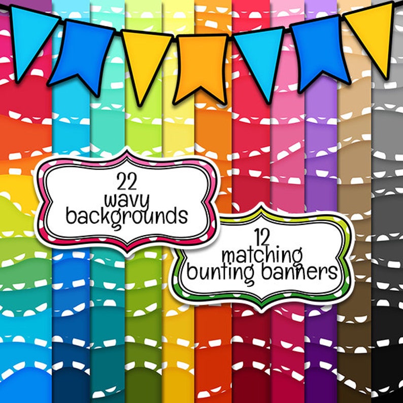 Wavy Clip Art Seller's Kit, Clip Art Kit, Digital Kit, Seller's Clip ...