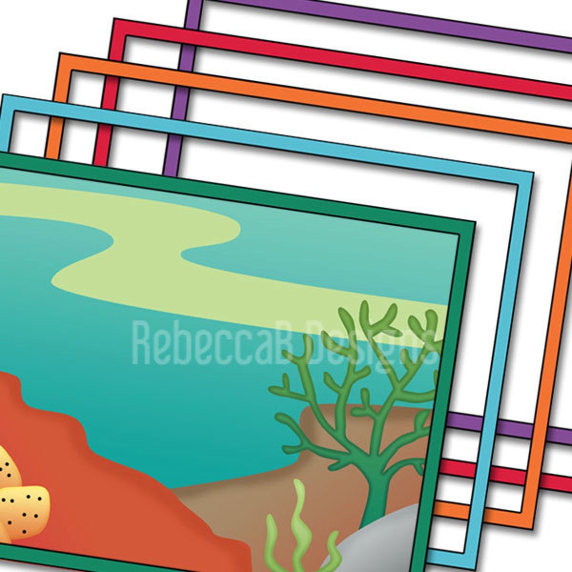 Under the Sea Background Scenes Clip Art, Ocean Clip Art, Landscape ...