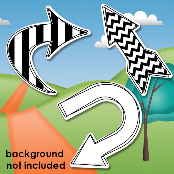 Arrows Clip Art Set 1, Colored Patterned Arrow Clipart, Digital Arrows ...