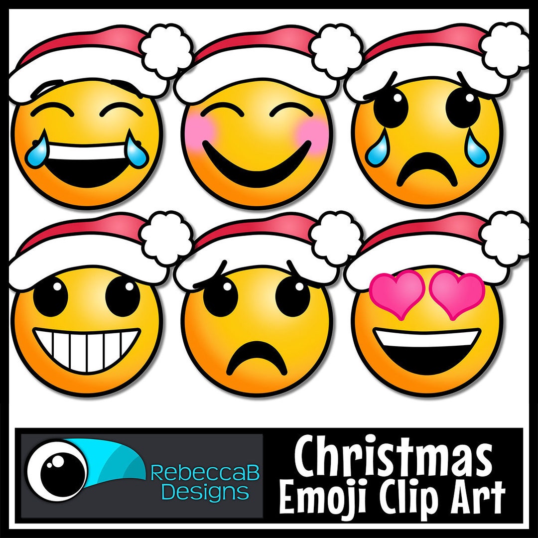 Christmas Emoji Clip Art, Emotions Clip Art, Feelings Clip Art, Emoji ...