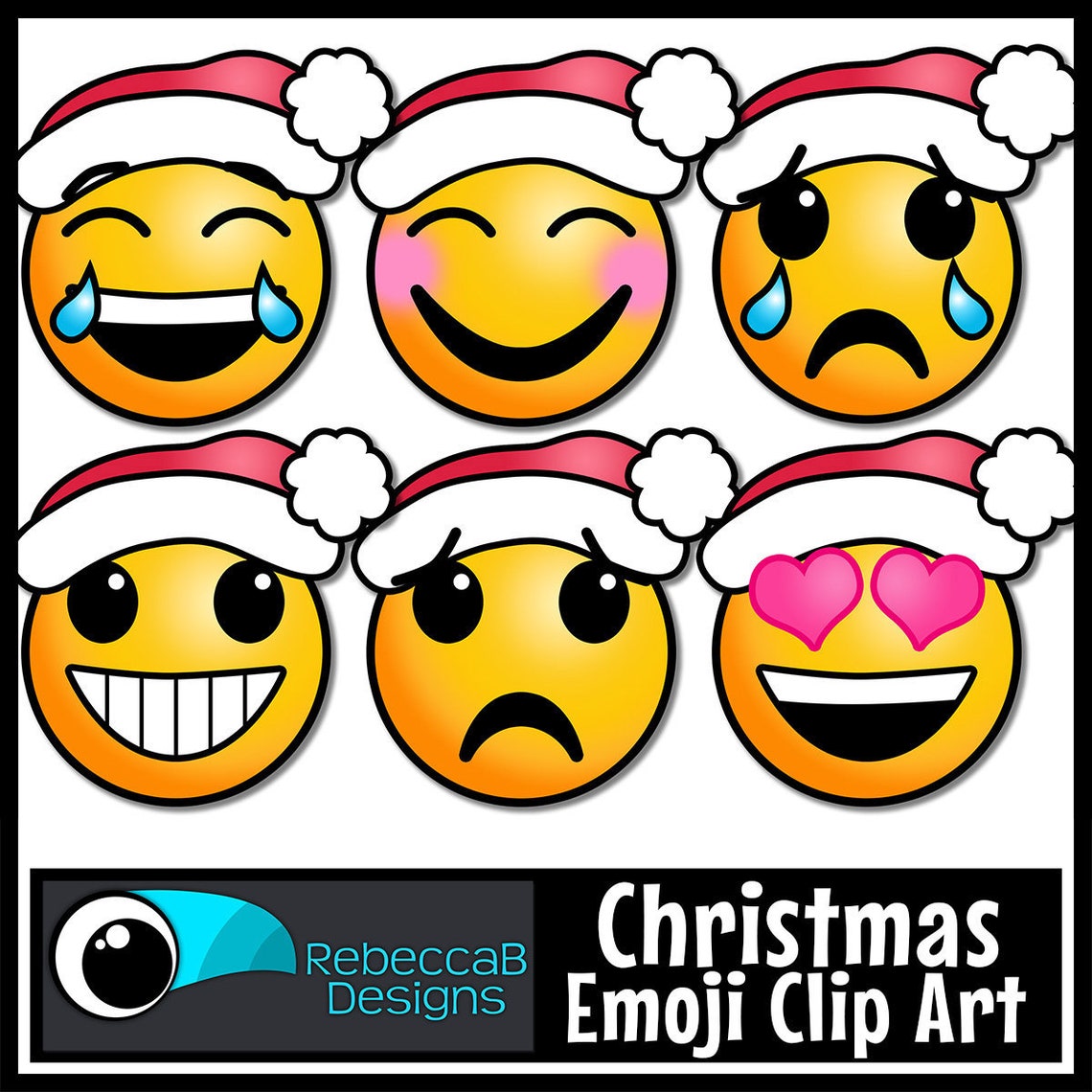 Christmas Emoji Clip Art, Emotions Clip Art, Feelings Clip Art, Emoji ...