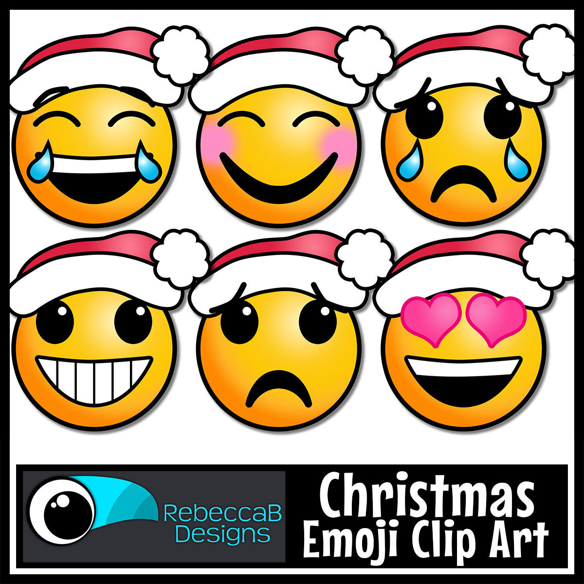 Christmas Emoji Clip Art, Emotions Clip Art, Feelings Clip Art, Emoji ...