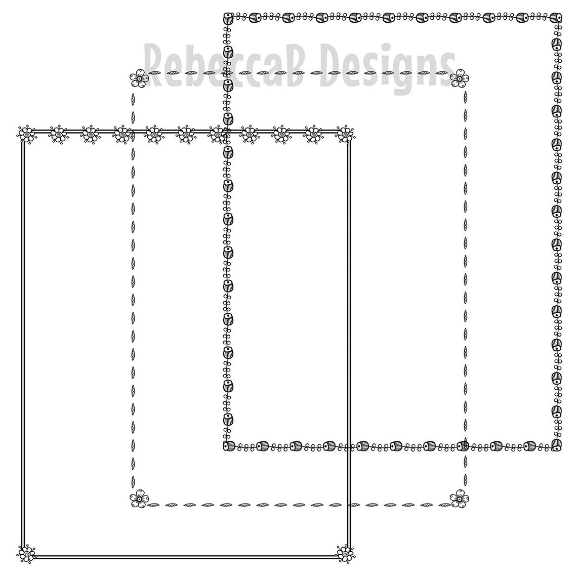 Spring Season Doodle Borders Clip Art, Spring Border Frames, Spring ...