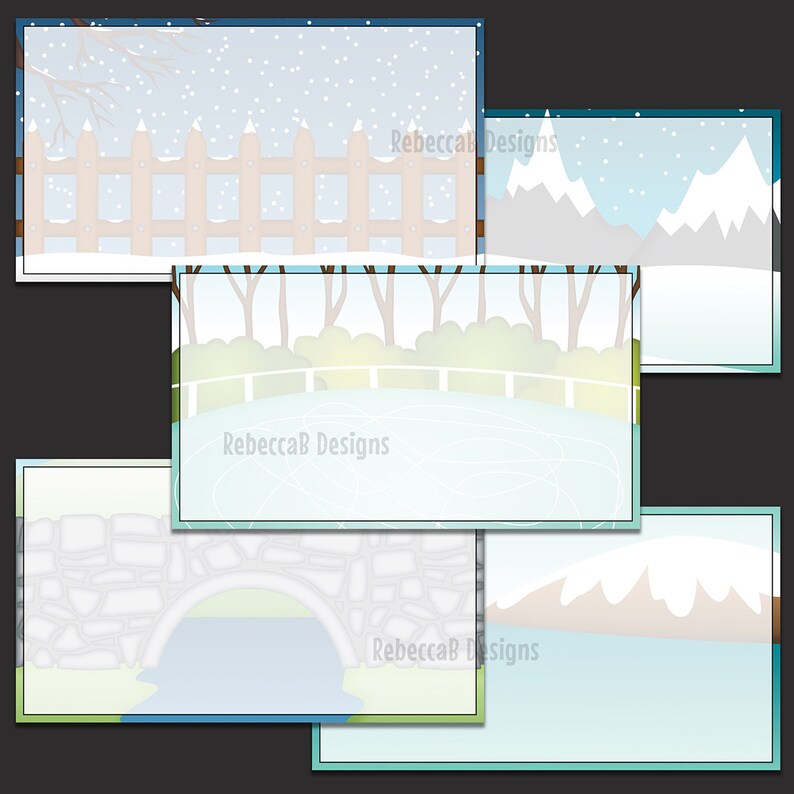 Widescreen Winter Border 16:9 Backgrounds - Google Slides™ and ...