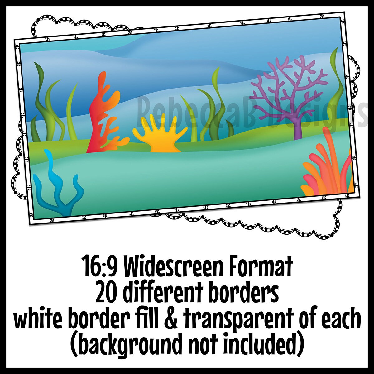 Widescreen 16:9 Doodle Borders Clip Art Set 1 - Google Slides™ and ...