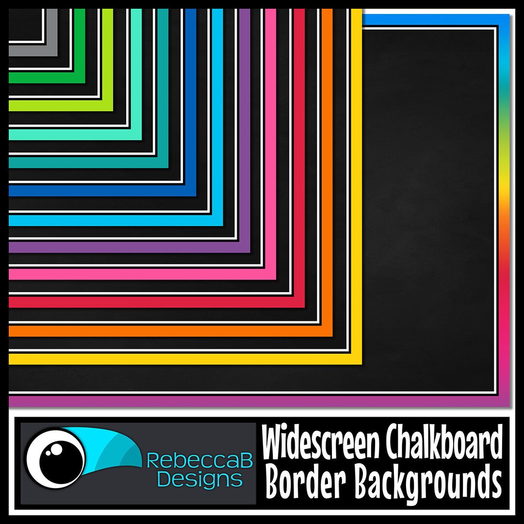 Widescreen Chalkboard Border 16:9 Backgrounds - Google Slides™ and ...
