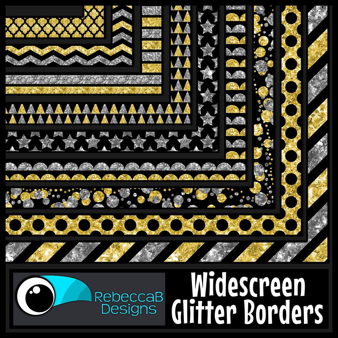 Widescreen 16:9 Glitter Borders - Google Slides™ and Powerpoint ...